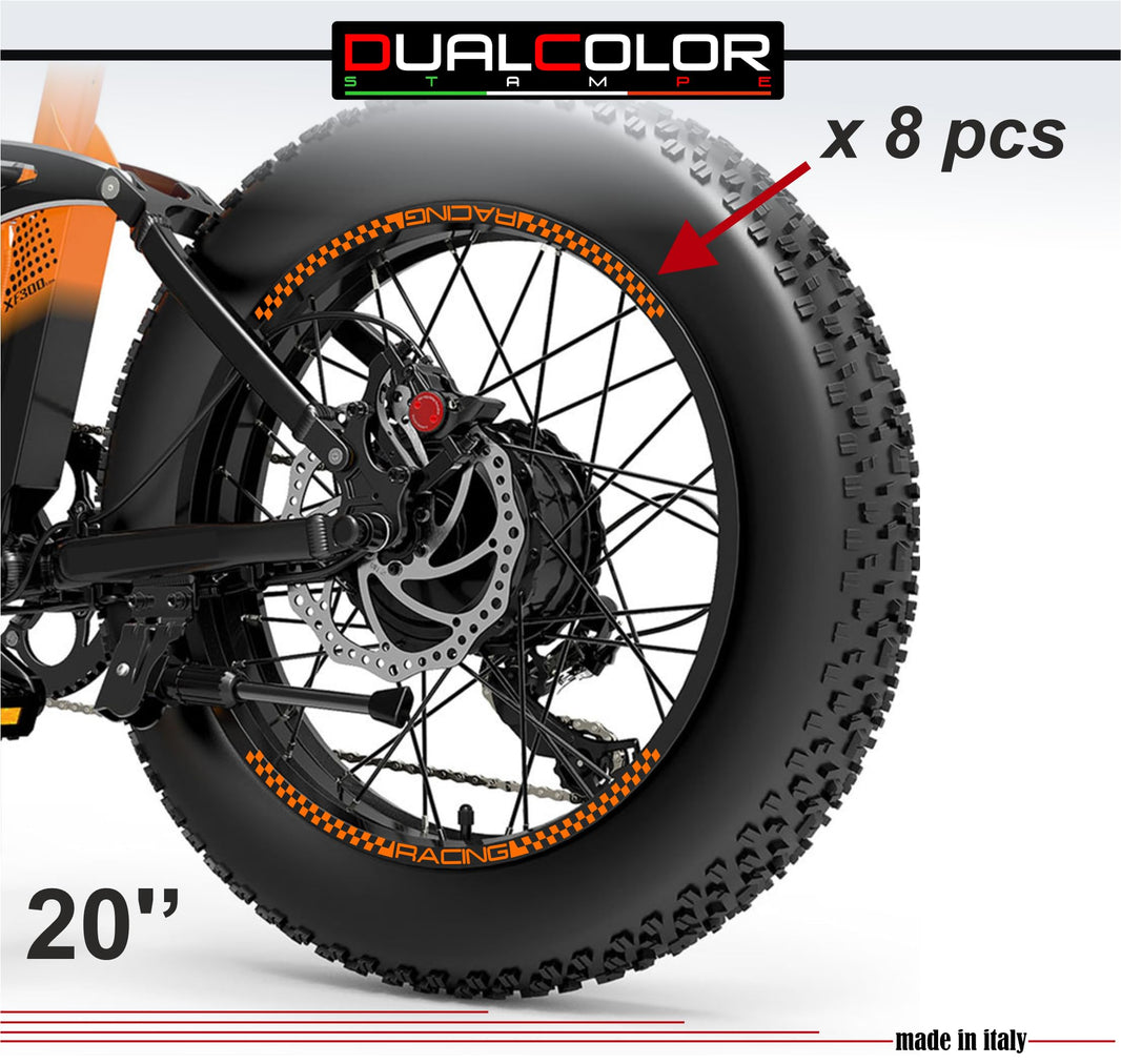 DualColorStampe Adesivi Cerchi Bici FAT BIKE 20'' Pollici Ruota Bici ...